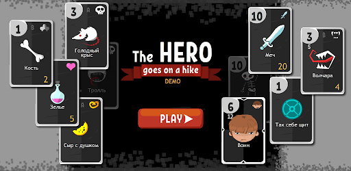 The hero goes on a hike - card Android App