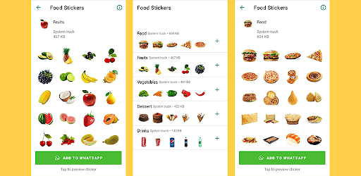 Food Stickers Android App
