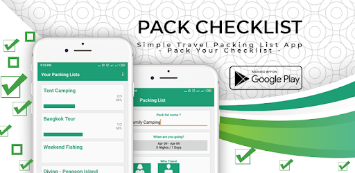 Pack Checklist - Simple Travel Packing List Android App