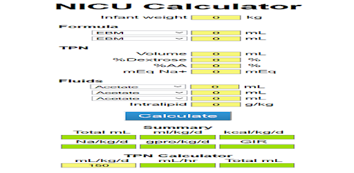 NICU Calculator Free Android App