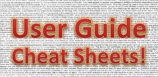 User Guide Cheat Sheets Android App