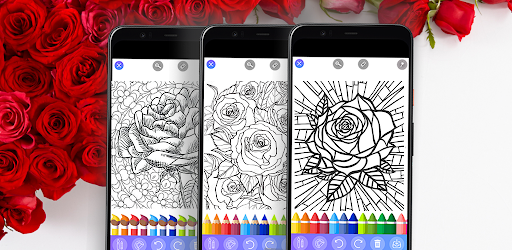 Flower Glitter Coloring Pages Android App