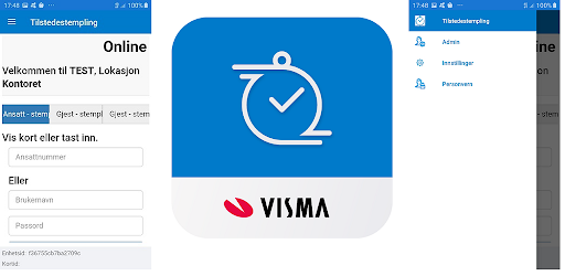 Visma Tid Tilstedestempling Android App