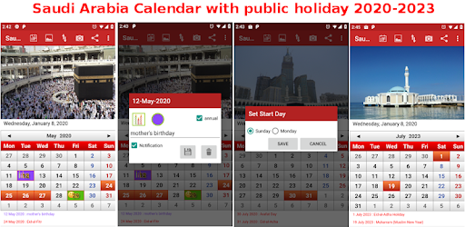 Saudi Arabia Calendar 2021 Android App
