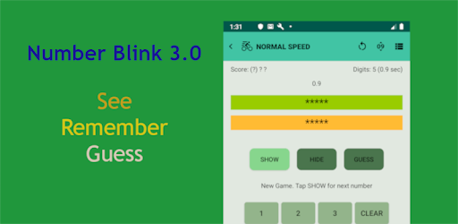 Number Blink 3 - Remember In A Android App