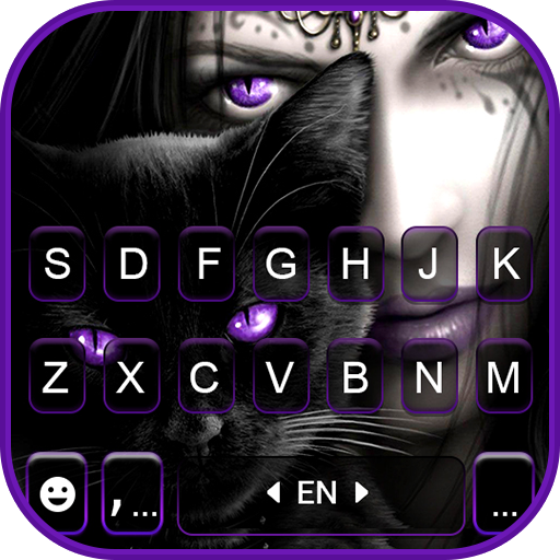 Purple Cat Witch Keyboard Back - Apps on Google Play