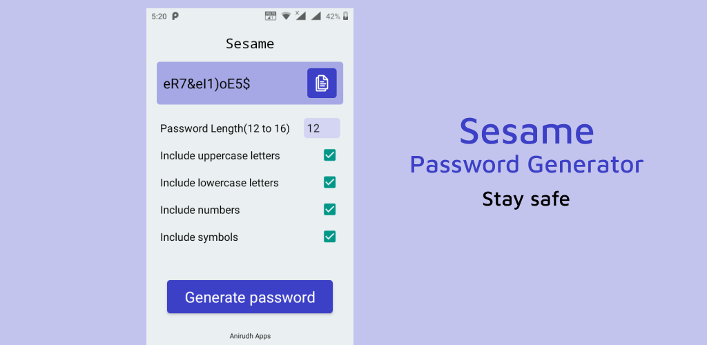 Sesame Password Generator - Latest version for Android - Download APK Sesame Password Generator - Latest version for Android - Download APK