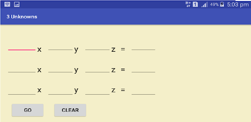 Simultaneous Equation Solver Android App