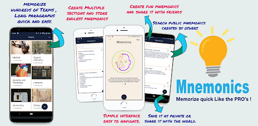Mnemonics: Flash cards & quiz Android App