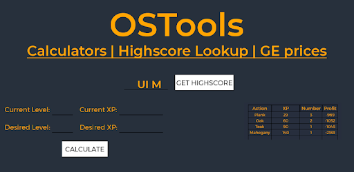 OSTools - OSRS XP calculator with highscore and GE Android App