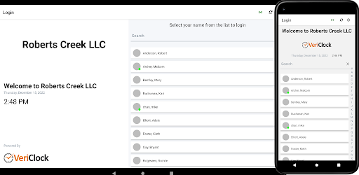 VeriClock Kiosk Android App VeriClock Kiosk Android App