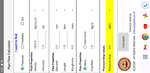 Pipe Flow Calculator V1 Android App