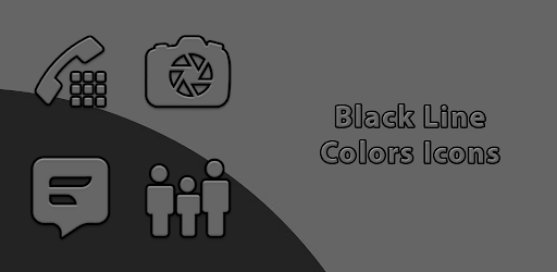 Black Line Gray - Frameless Icons Android App