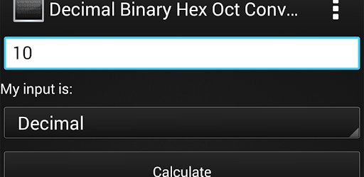 Decimal Binary Hex Oct Convert Android App
