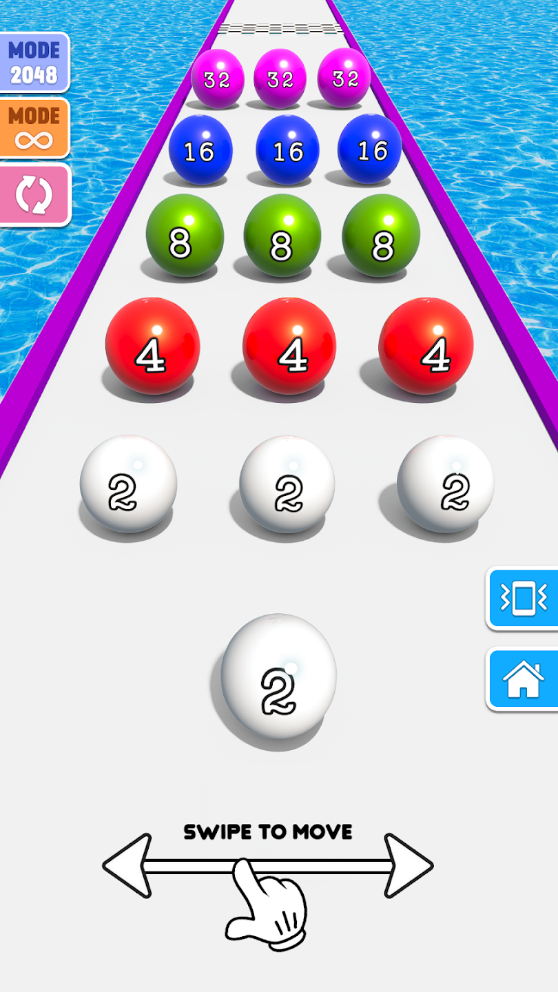 ดาวน์โหลด & เล่น 2048 Ball Game - Merge Number บนคอม PC (โปรแกรมจำลอง)