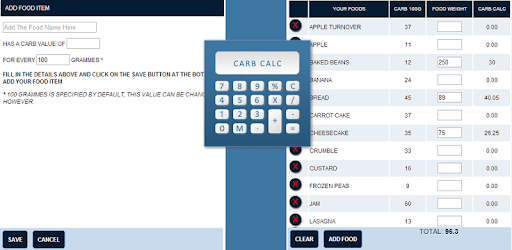 Carb Calc Android App