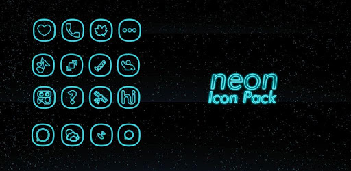 Neon icon pack ligth Blue theme top to 2019 Android App