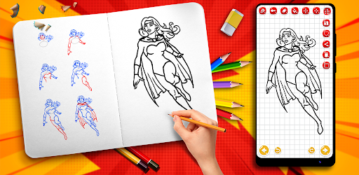 Learn to Draw Comic Heroes Android App