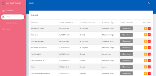 RAP Issue Tracker Android App